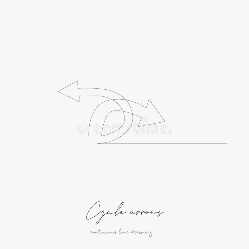 Continuous Line Drawing. Cycle Arrows. Simple Vector Illustration ...
