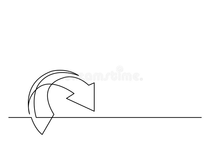 Continuous Line Drawing of Cycle Arrows Stock Vector - Illustration of ...