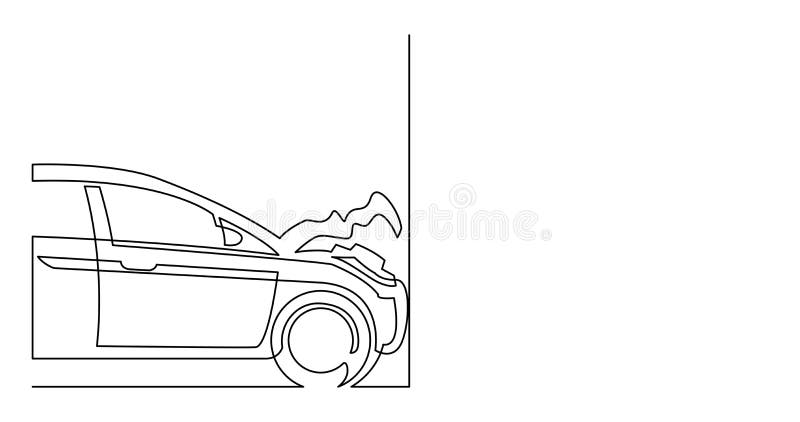 Smashed car stock vector. Illustration of emergency, hood - 30997633