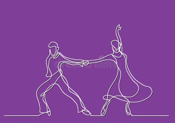 Continuous Line Drawing Dancing Couple Stock Illustrations – 171 ...