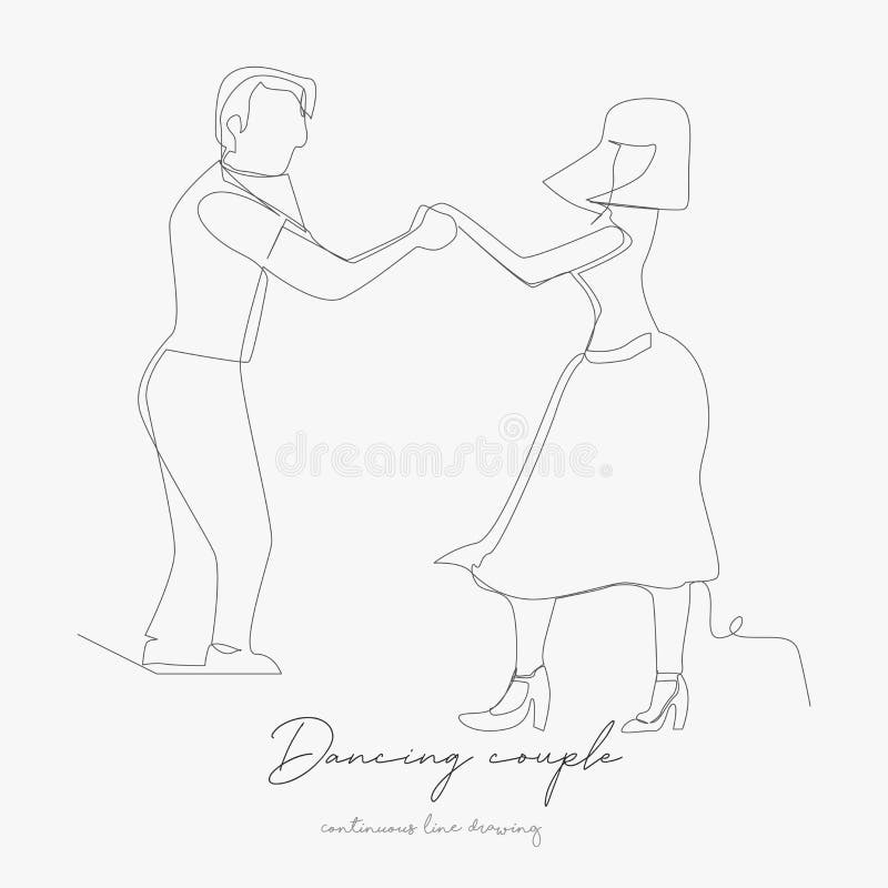 Continuous Line Drawing. Dancing Couple. Simple Vector Illustration ...