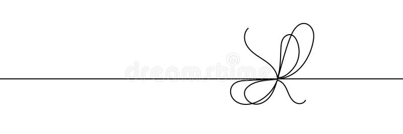 Continuous Line Drawing of Decorative Ribbon Bow. Editable Line Stock ...