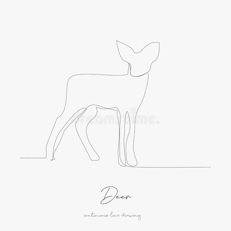 Continuous Line Drawing. Deer. Simple Vector Illustration. Deer Concept ...