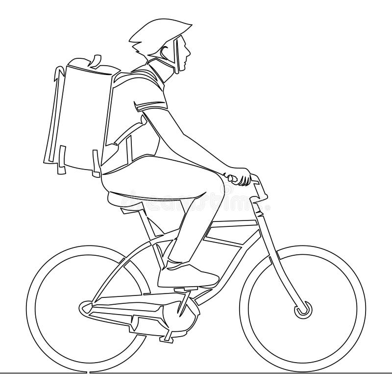 Continuous Line Bicycle Drawing Stock Illustrations – 1,039 Continuous ...