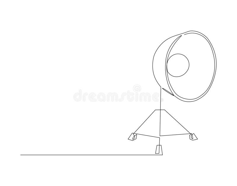 Continuous Line Drawing of Desk Lamp for Table. One Line of Table Lamp ...