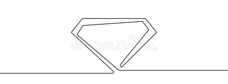 Continuous Line Drawing of Diamond. One Line Drawing Background Stock ...
