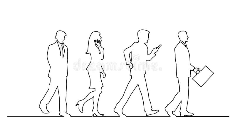 Continuous Line Drawing of Diverse Group of Standing Business ... Continuous Line Drawing of Diverse Group of Standing Business ...