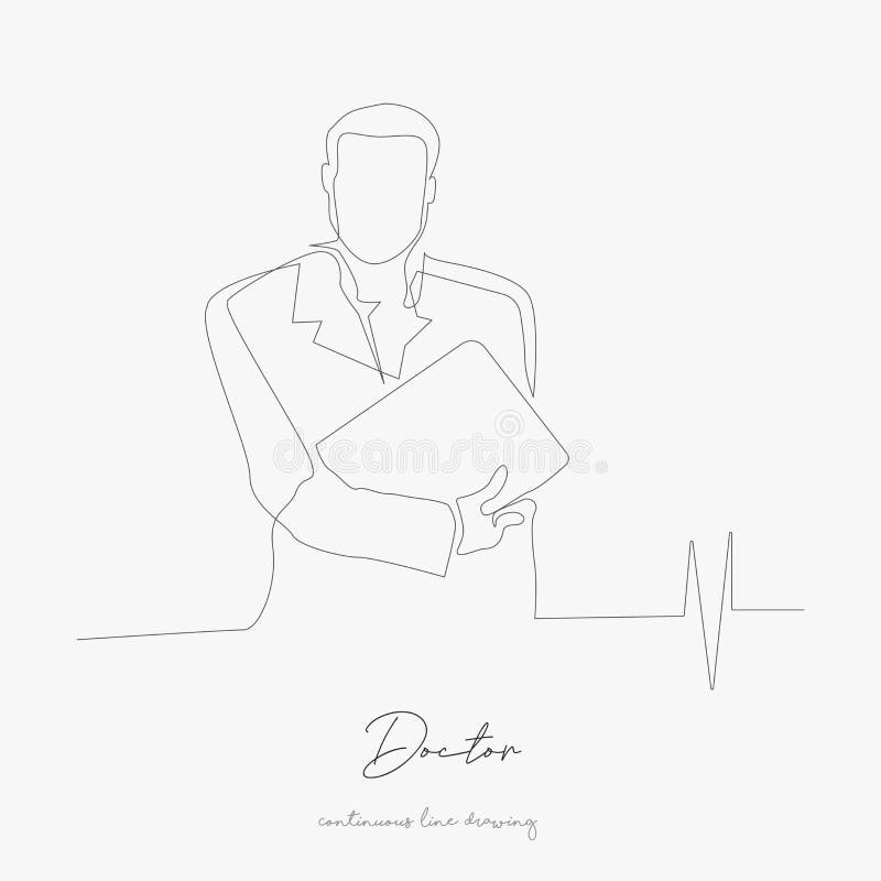 Continuous Line Drawing. Doctor. Simple Vector Illustration. Doctor ...