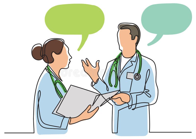 Doctors Talking Line Drawing Stock Illustrations – 64 Doctors Talking ...