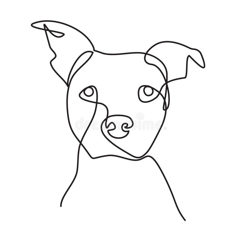 Continuous Line Drawing Dog. Hand Drawn Line Drawing with Dog Stock ...