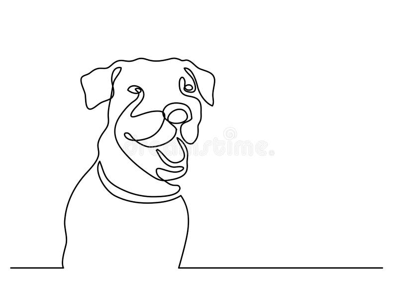Continuous Line Drawing of Dog Portrait Stock Vector - Illustration of ...