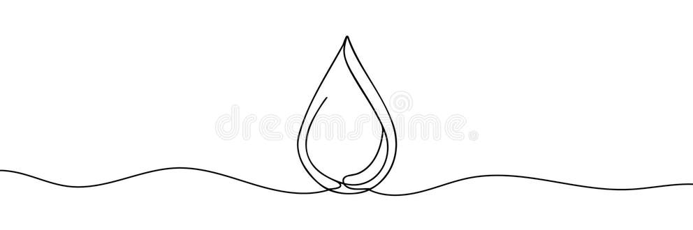 Continuous Line Drawing of Drop. Water Drop Line Icon. One Line Drawing ...