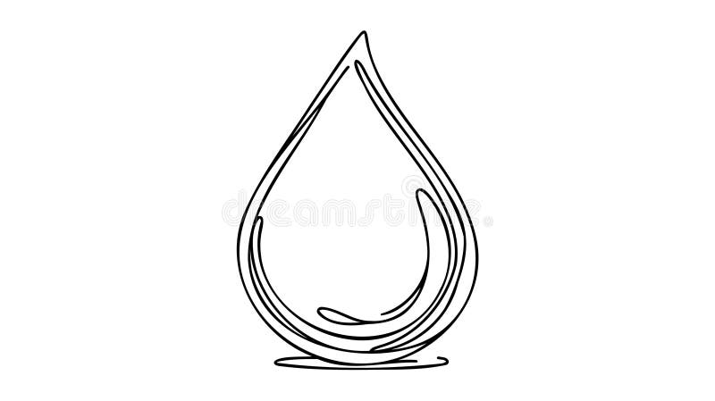 Continuous Line Drawing of Drop. Water Drop Line Icon. One Line Drawing ...