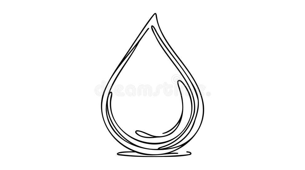 Continuous Line Drawing of Drop. Water Drop Line Icon. One Line Drawing ...