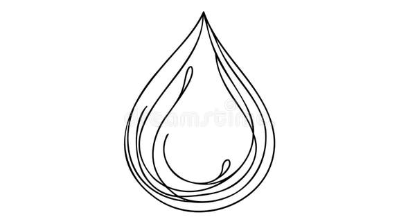 Continuous Line Drawing of Drop. Water Drop Line Icon. One Line Drawing ...
