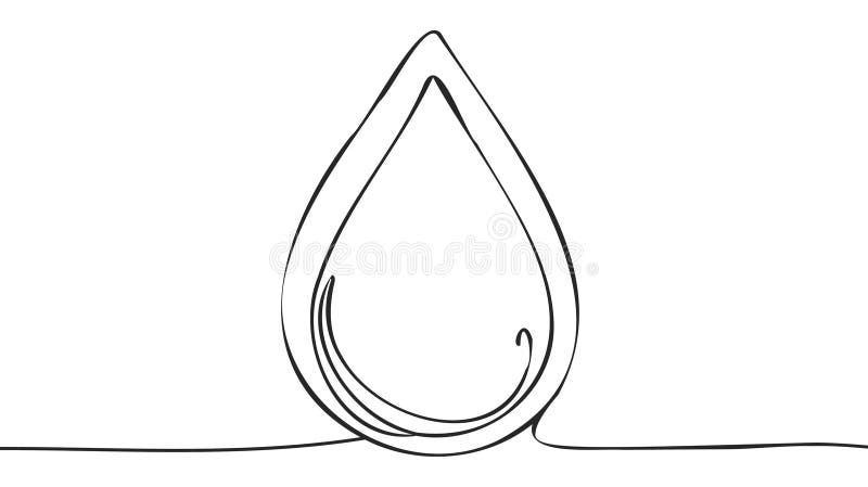 Continuous Line Drawing of Drop. Water Drop Line Icon. One Line Drawing ...