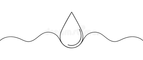 Continuous Line Drawing of Drop. Water Drop Line Icon. One Line Drawing ...