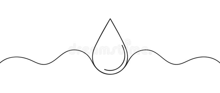 Continuous Line Drawing of Drop. Water Drop Line Icon. One Line Drawing ...