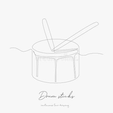 Line Drawing Drum Sticks Stock Illustrations – 368 Line Drawing Drum ...