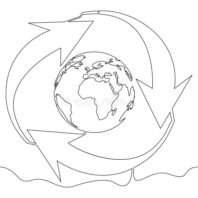 Continuous Line Recycle Stock Illustrations – 806 Continuous Line ...