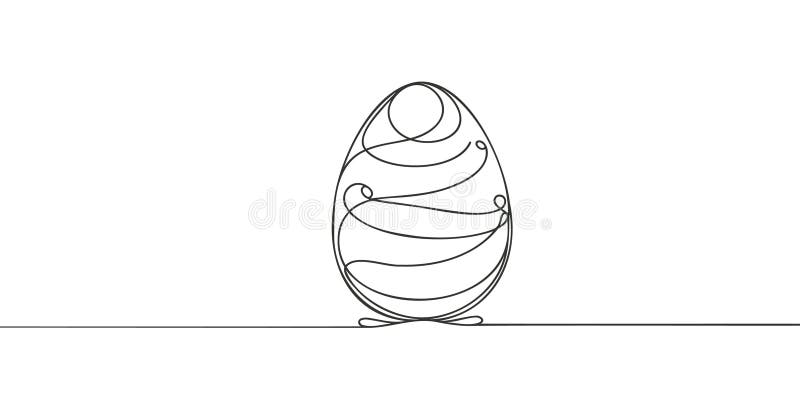 Continuous Line Drawing Easter Egg Illustration Vector Isolated Stock ...