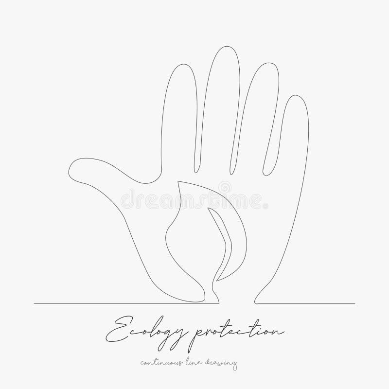 Man Drawing Protection Against Damage Concept Stock Illustration ...