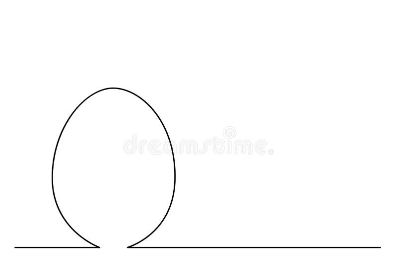 Continuous Line Drawing of Egg Stock Vector - Illustration of ...