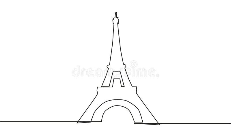 Continuous Line Drawing of the Eiffel Tower in Paris Attractions ... Continuous Line Drawing of the Eiffel Tower in Paris Attractions ...