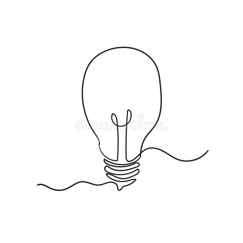 Continuous Line Drawing Light Bulb Stock Illustrations – 976 Continuous ...