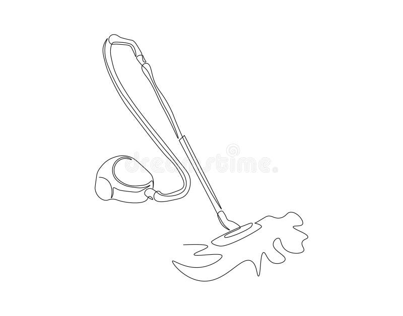 Continuous Line Drawing of Electric Vacuum Cleaner Machine. One Line of ...