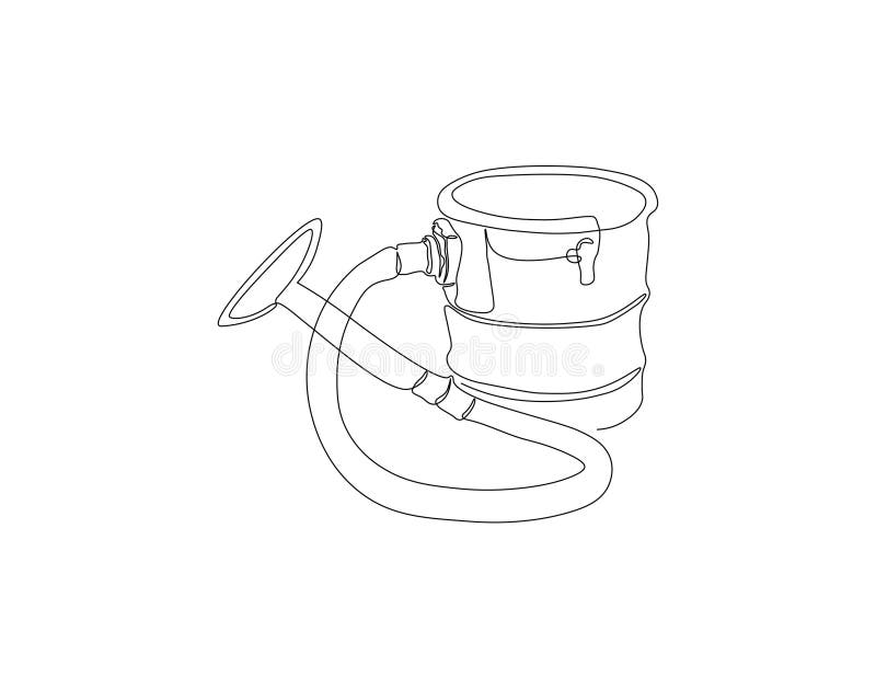 Continuous Line Drawing of Electric Vacuum Cleaner Machine. One Line of ...