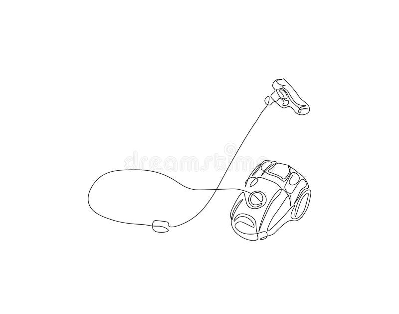 Continuous Line Drawing of Electric Vacuum Cleaner Machine. One Line of ...