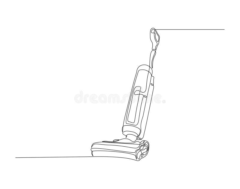 Continuous Line Drawing of Electric Vacuum Cleaner Machine. One Line of ...