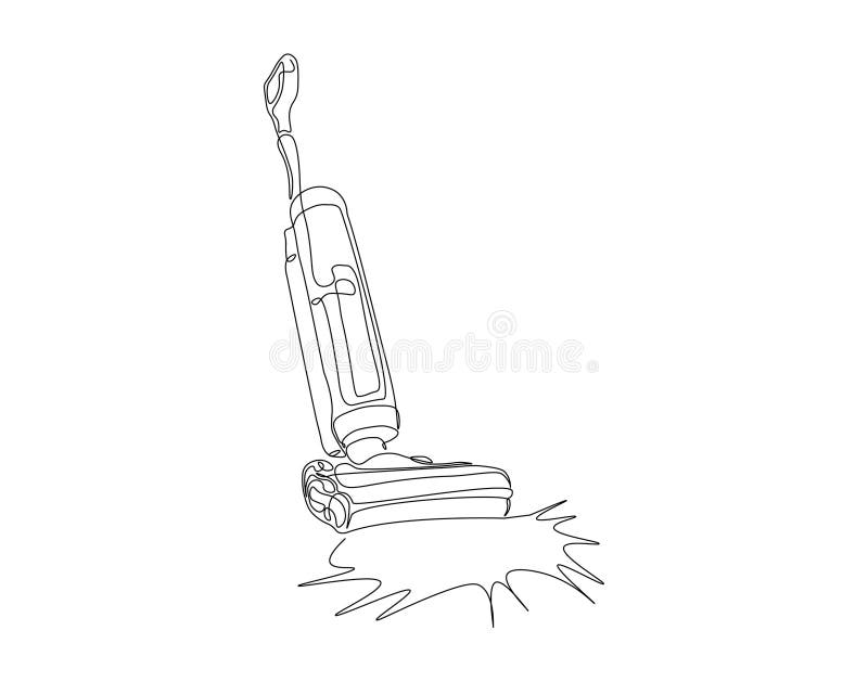 Continuous Line Drawing of Electric Vacuum Cleaner Machine. One Line of ...