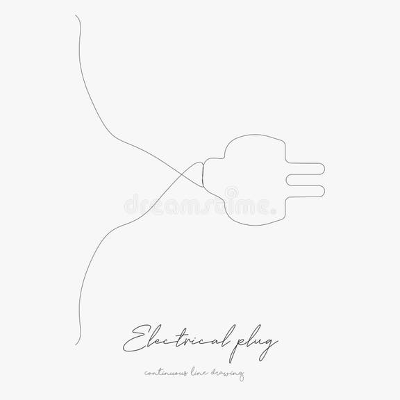 Continuous Line Drawing. Electrical Plug. Simple Vector Illustration ...