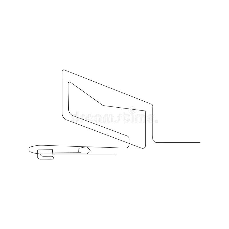Continuous Line Drawing of Email. Isolated Sketch Drawing of Email Line ...