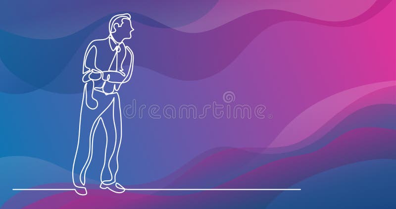 Continuous Line Drawing Of Emotional Business Person Rolling Up Sleeves