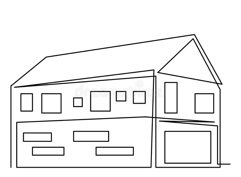 Continuous Line Drawing Engineer Building Construction Supervision ...