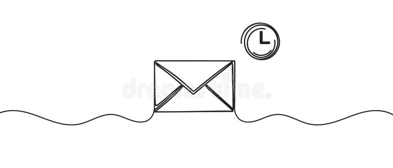 Continuous Line Drawing of an Envelope. Message or Notification Concept ...