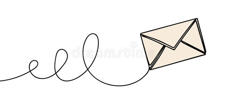 Continuous Line Drawing of an Envelope. Message or Notification Concept ...