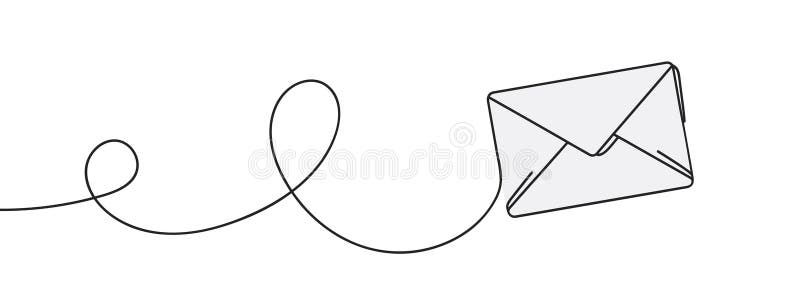 Continuous Line Drawing of an Envelope. Message or Notification Concept ...