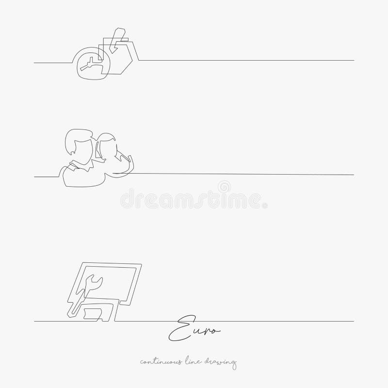 Continuous Line Drawing. Euro. Simple Vector Illustration. Euro Concept ...
