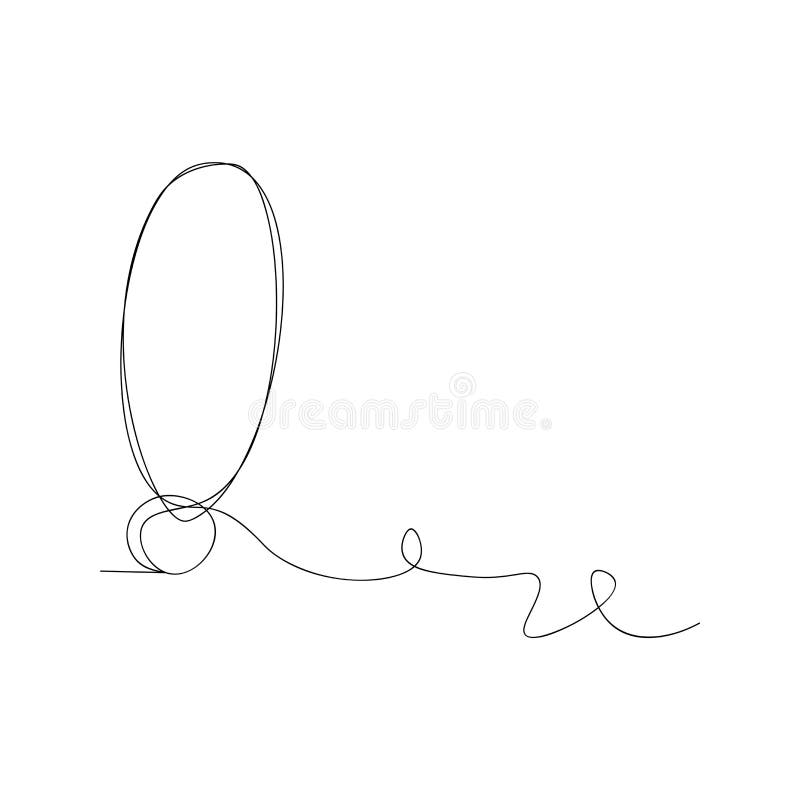 Continuous Line Drawing of Exclamation Mark. Isolated Sketch Drawing of ...