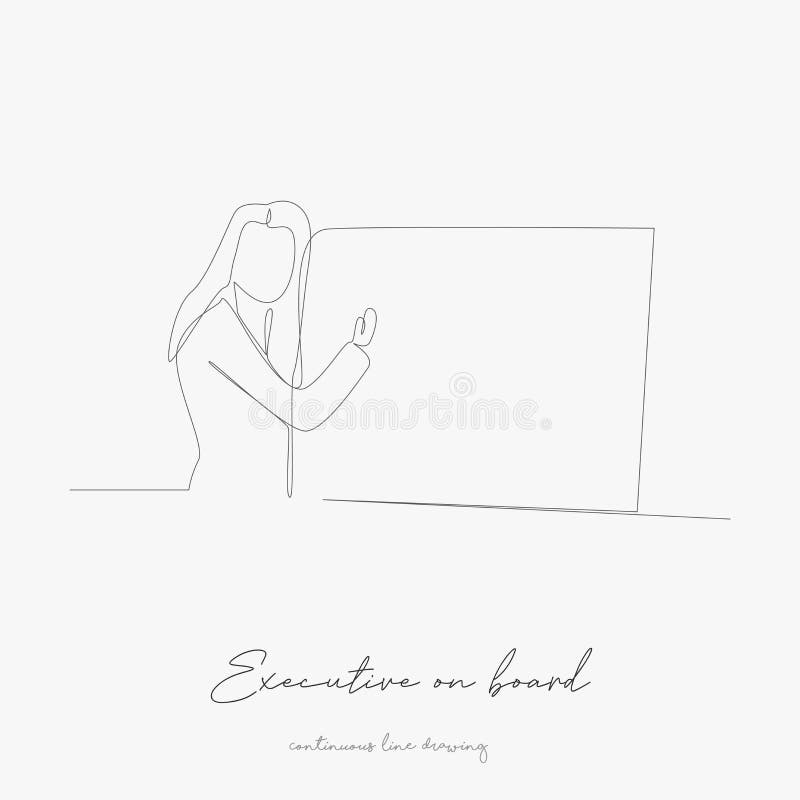 Continuous Line Drawing. Executive on Board. Simple Vector Illustration ...