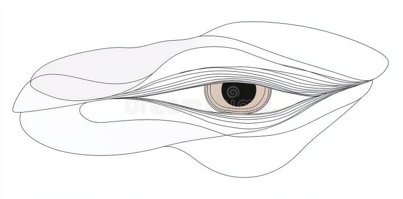 A Continuous Line Drawing of an Eye is Displayed on a Transparent ...