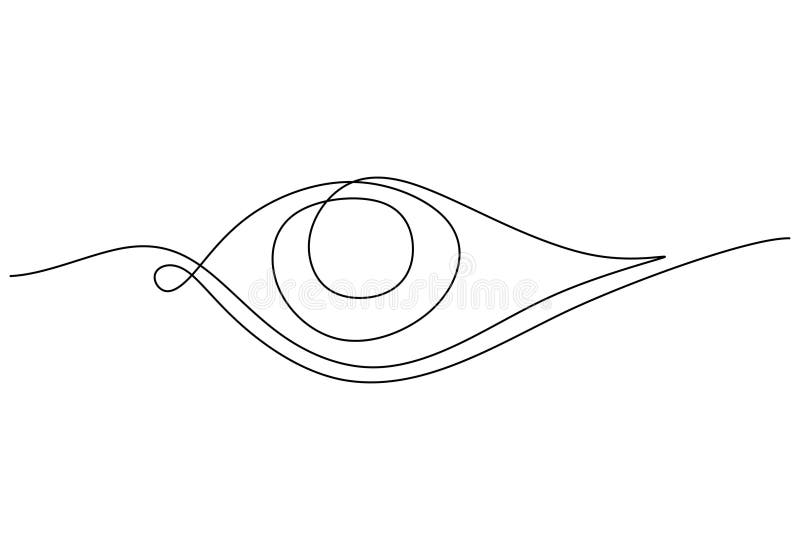 Continuous Line Drawing of Eye. Vector Illustration Editable Stroke ...