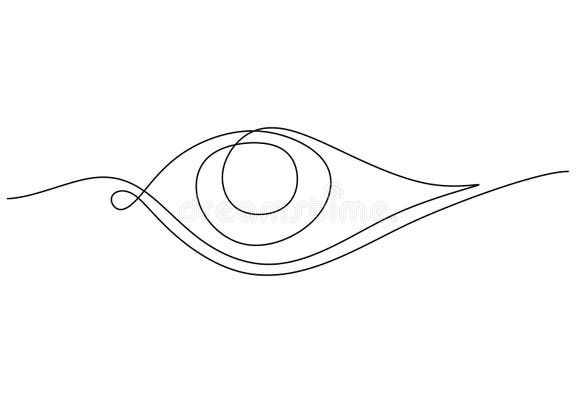 Continuous Line Drawing of Eye. Vector Illustration Editable Stroke ...