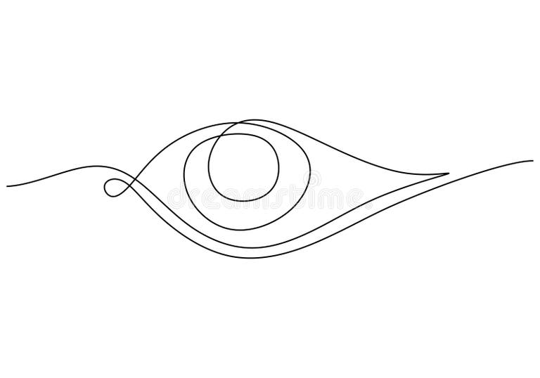 Continuous Line Drawing of Eye. Vector Illustration Editable Stroke ...