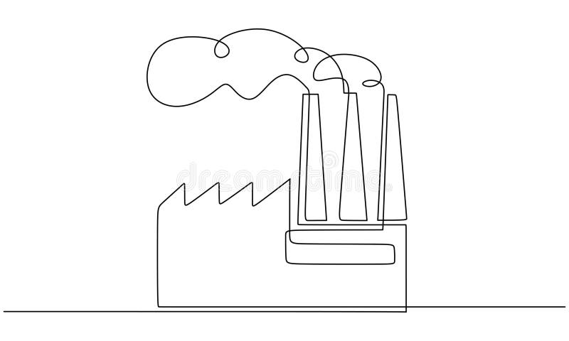 Continuous Line Drawing of a Factory Ideal for Industrial Design ...