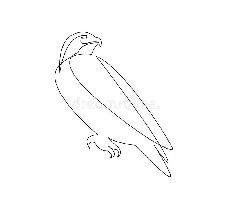 Continuous One Line Drawing Flying Eagle. Vector Illustration. Stock ...